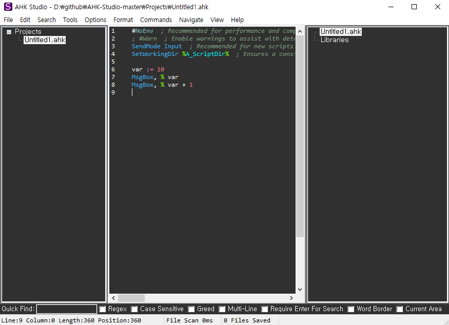 AHK Studio 사용법 정리 - Quiet Air