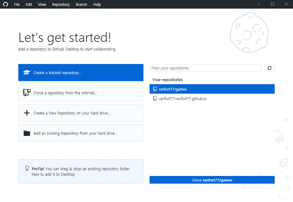 GitHub Desktop 사용법 - Quiet Air